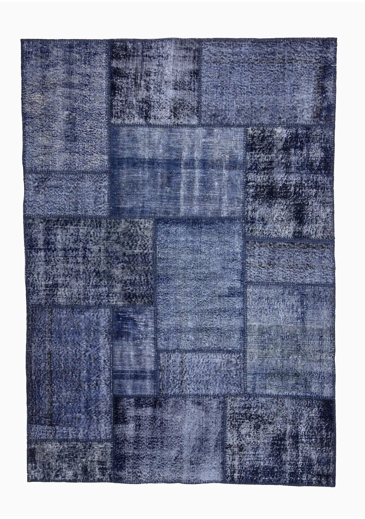 Engela - Vintage Navy Blue Patchwork Rug | kudenrugs
