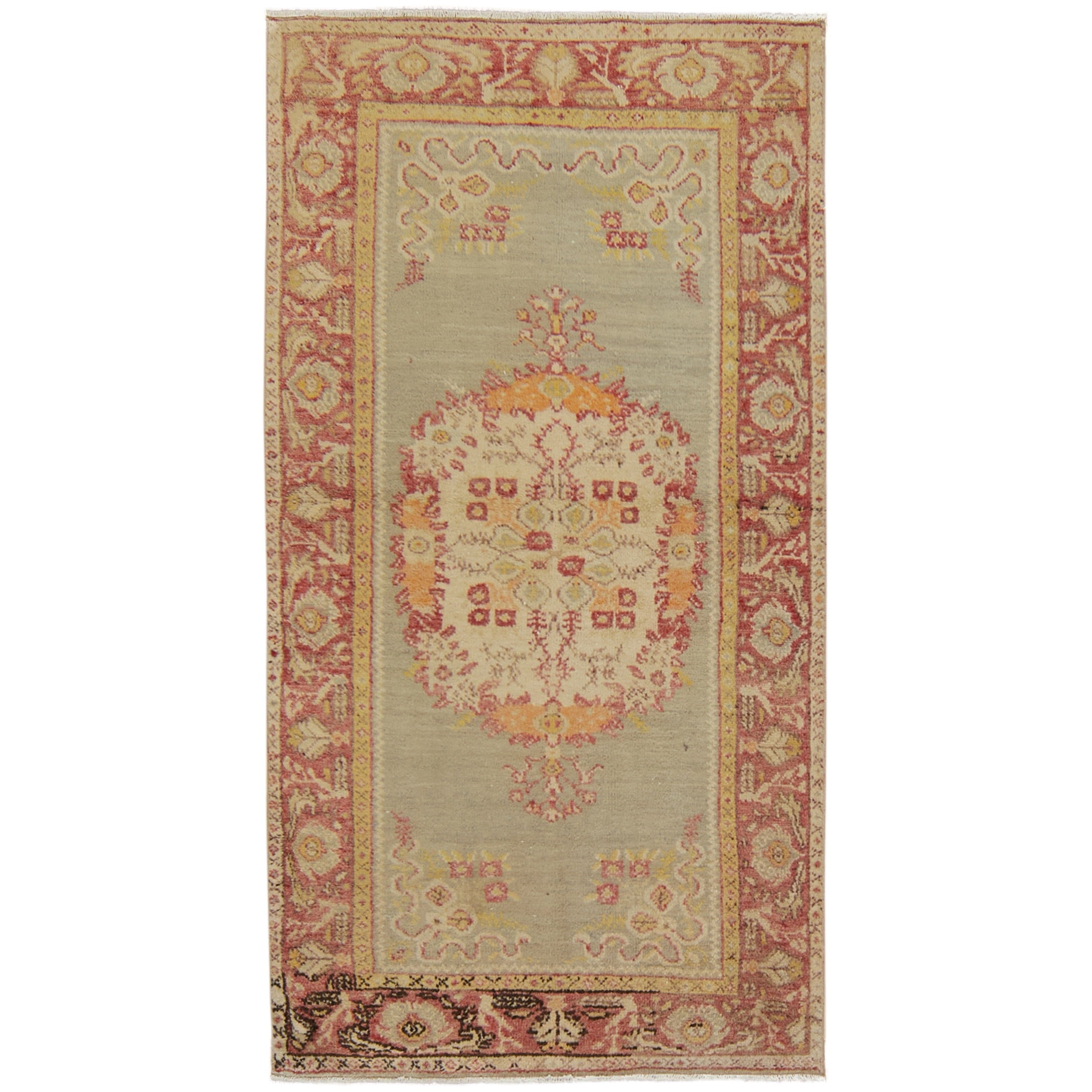 6' x 9' Vintage Turkish Rug, Green - Cartier | Kuden Rugs