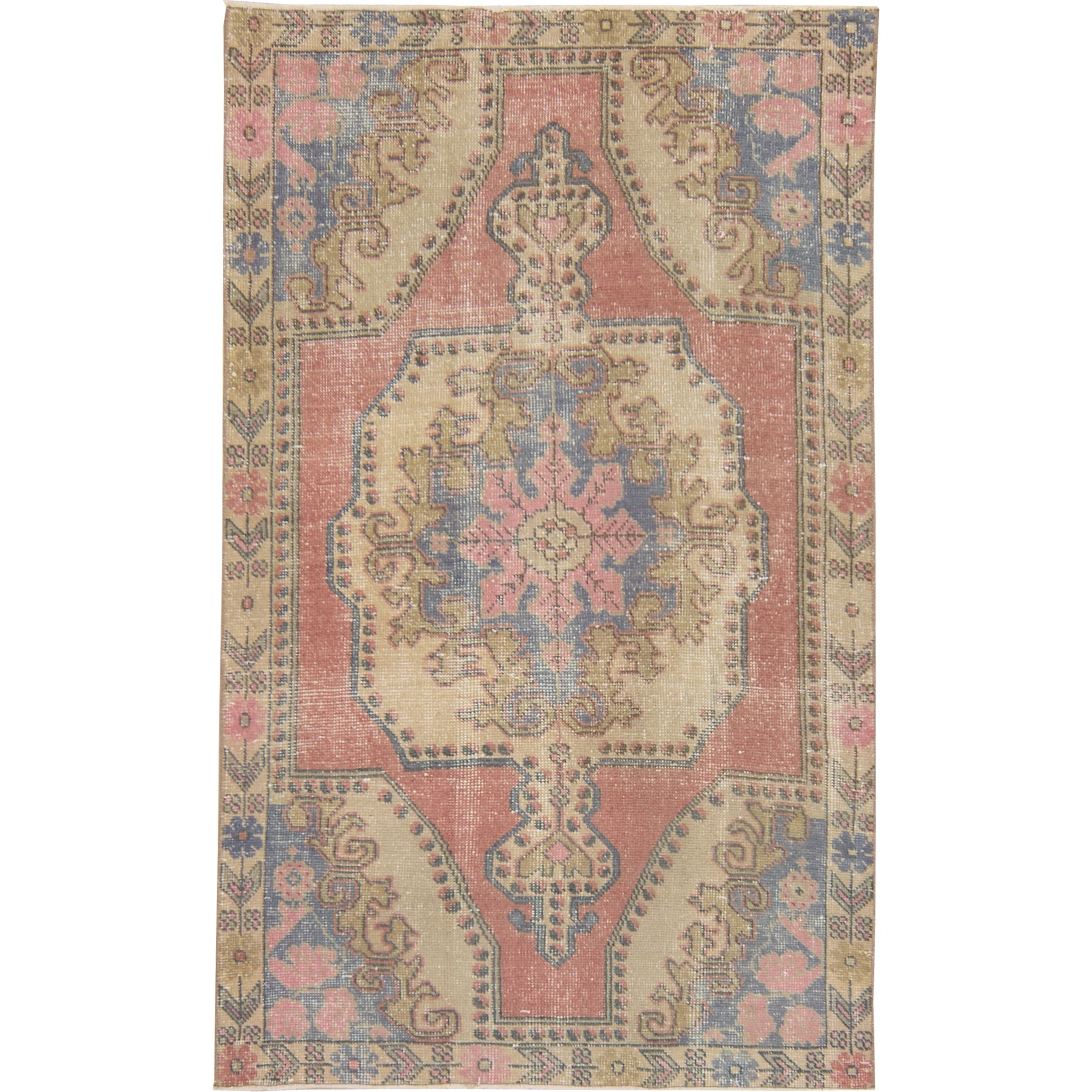 4' x 7' Vintage Turkish Rug, Pink - Celestine | Kuden Rugs