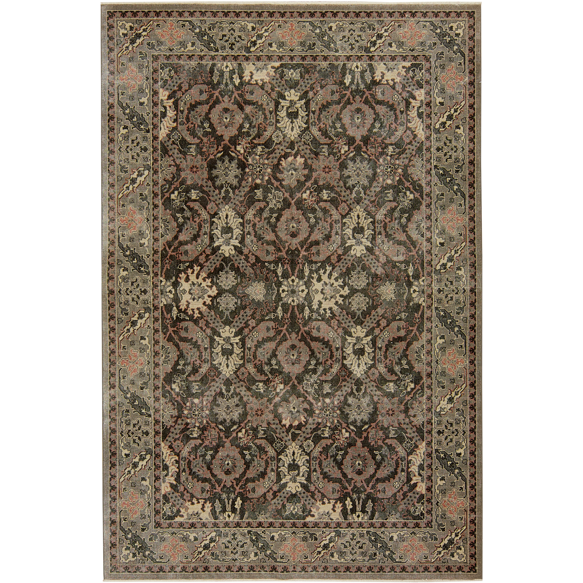 7' x 10' Turkish Area Rug, Black - Josetta | Kuden Rugs