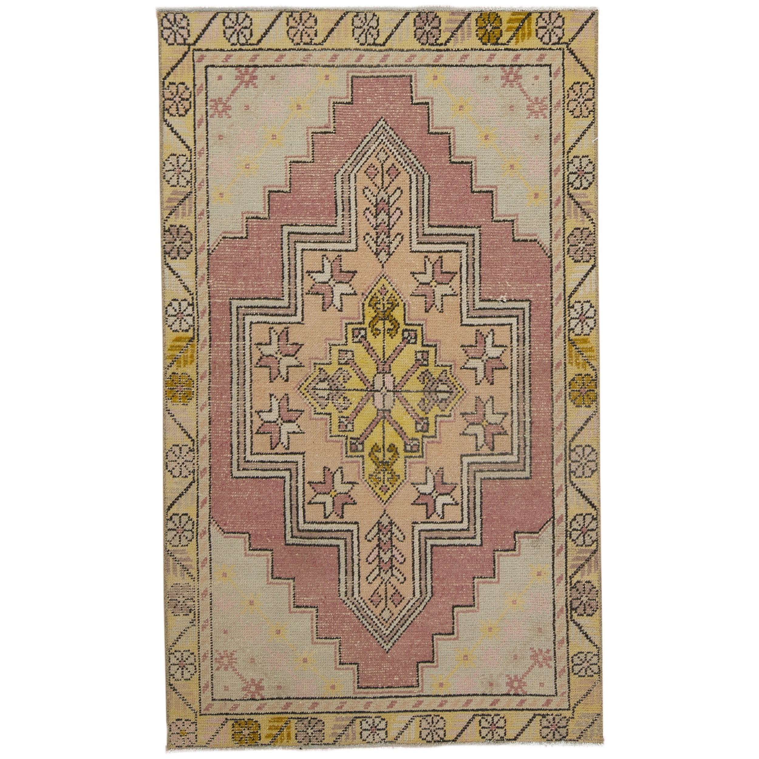 3' x 6' Vintage Turkish Rug, Pink - Nancy | Kuden Rugs