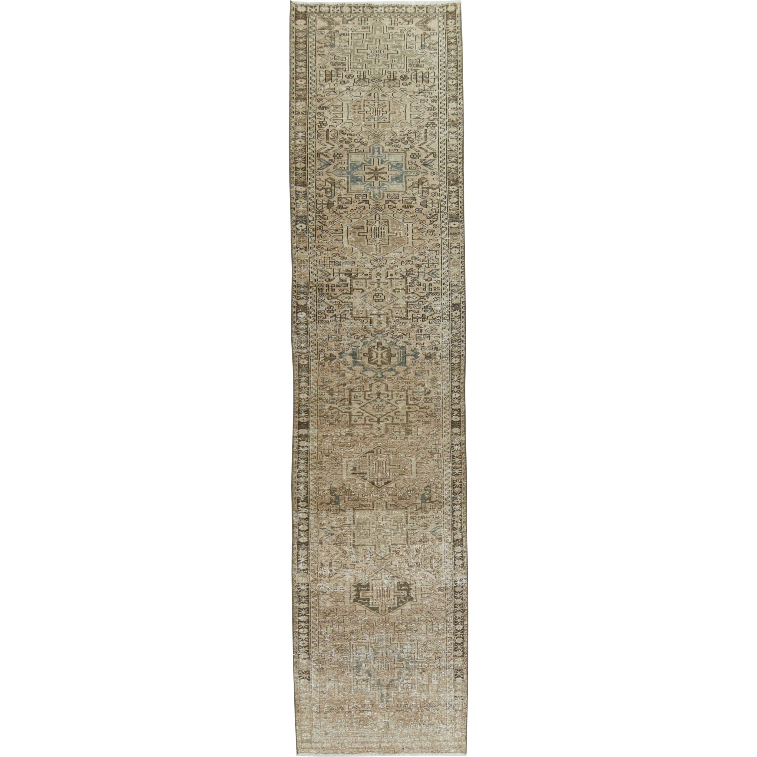 3' x 14' Vintage Persian Runner Rug, Beige - Nissim | Kuden