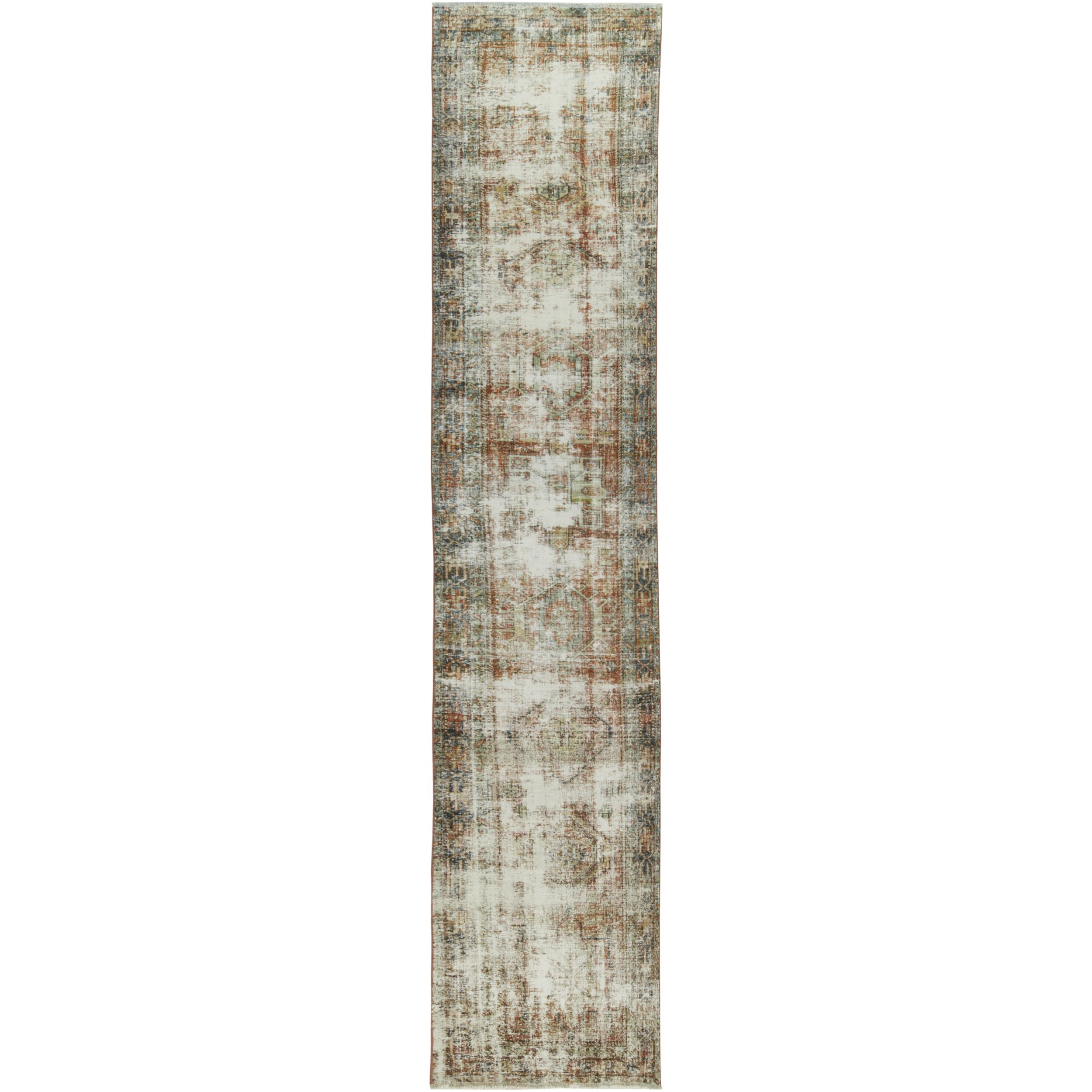 3' x 13' Vintage Persian Runner Rug, Red - Odeda | Kuden Rugs