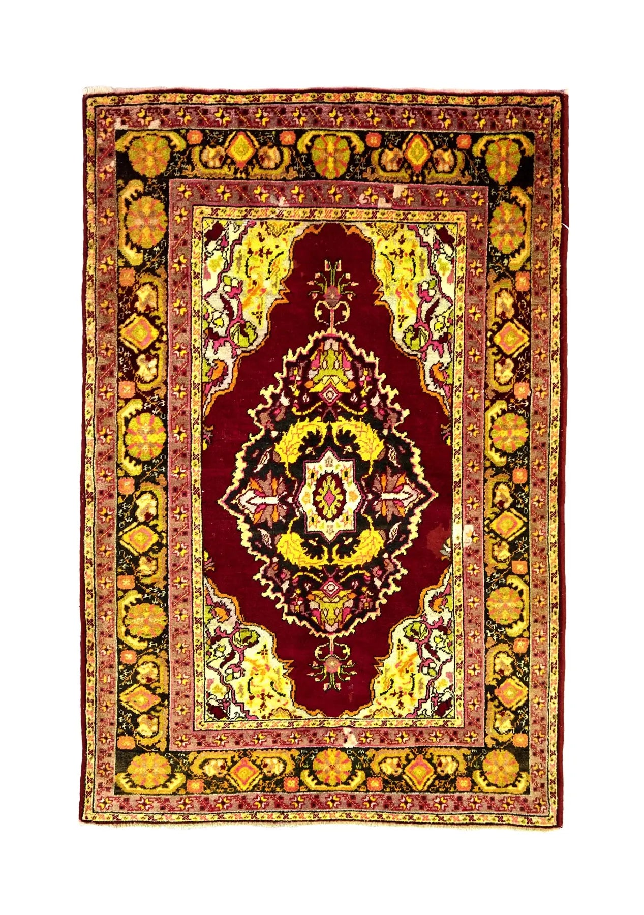 4' x 6' Vintage Turkish Oriental Rug, Red - Abigayle | Kuden