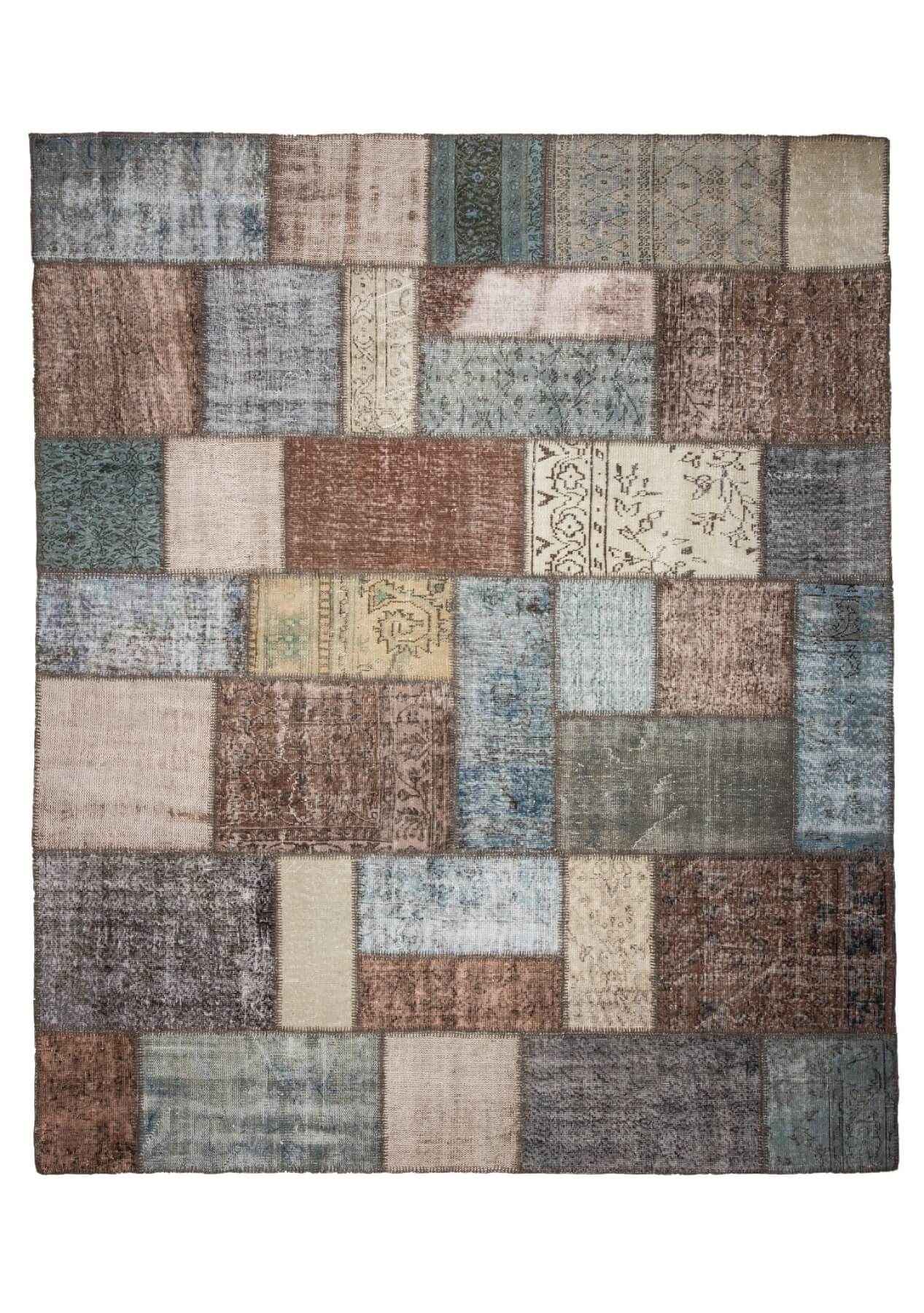 8' x 10' Vintage Turkish Patchwork Rug - Amira | Kuden Rugs