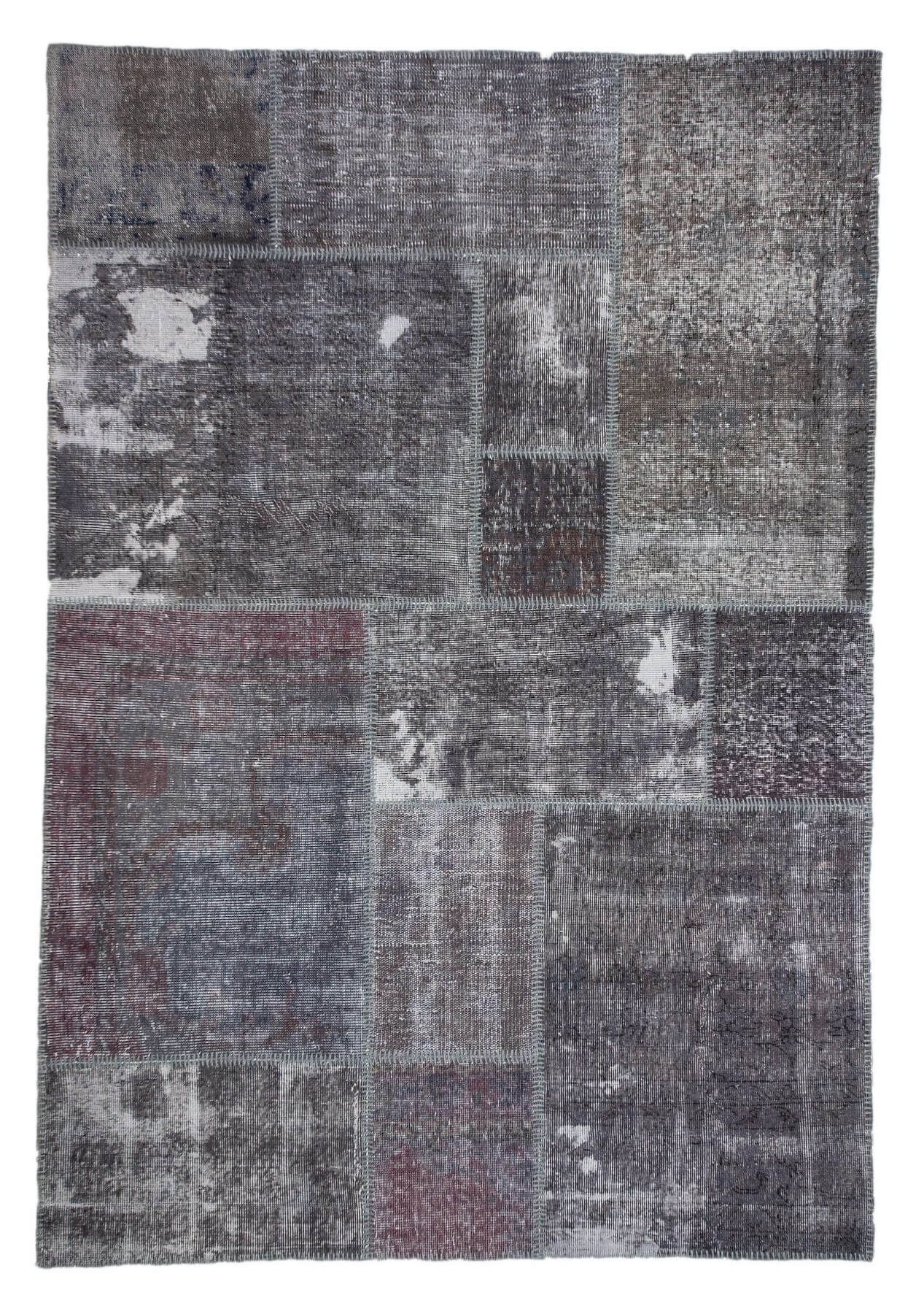 8' x 10' Vintage Patchwork Rug, Blue - London | Kuden Rugs